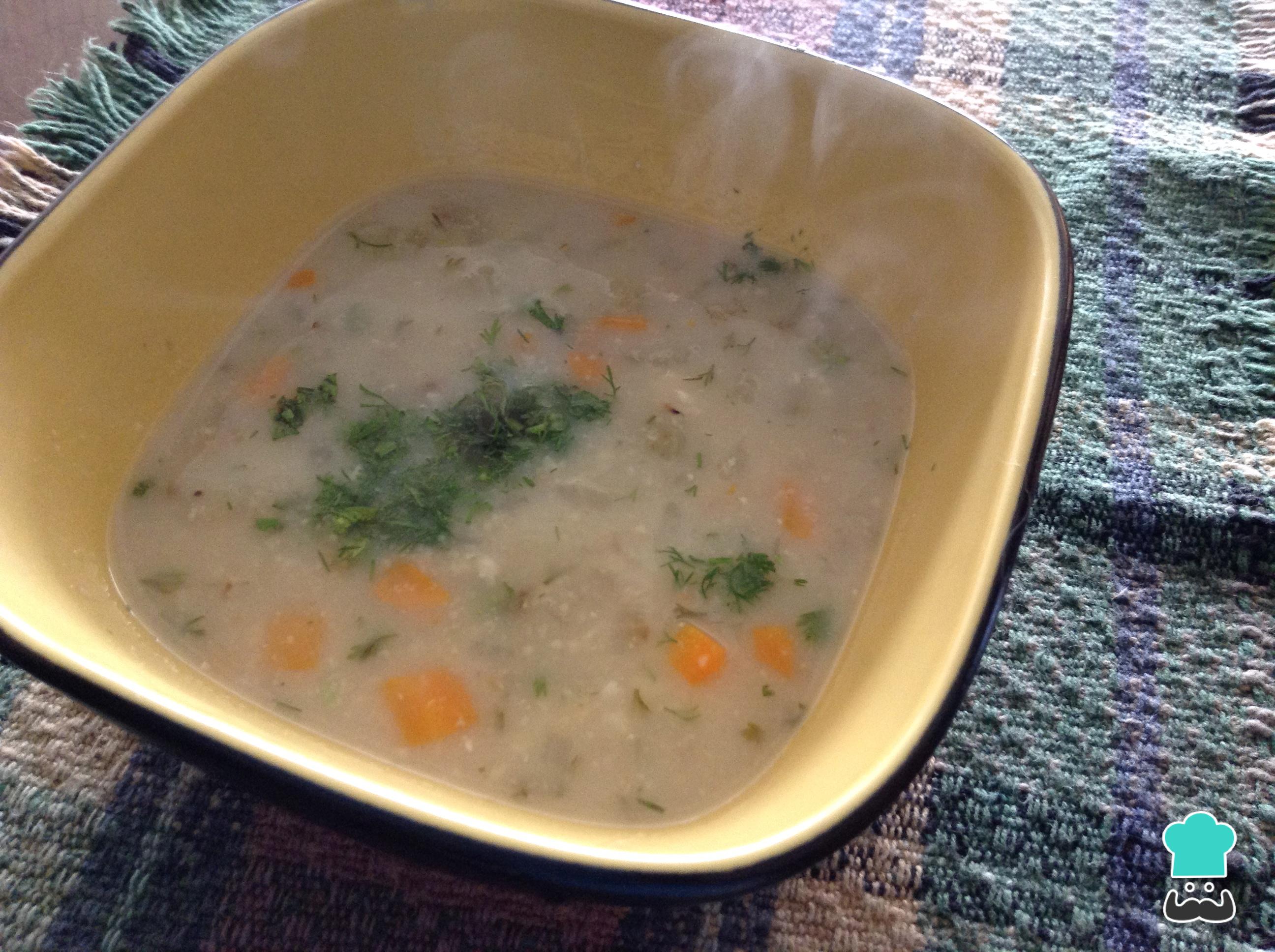 Sopa De Avena Y Verduras F Cil