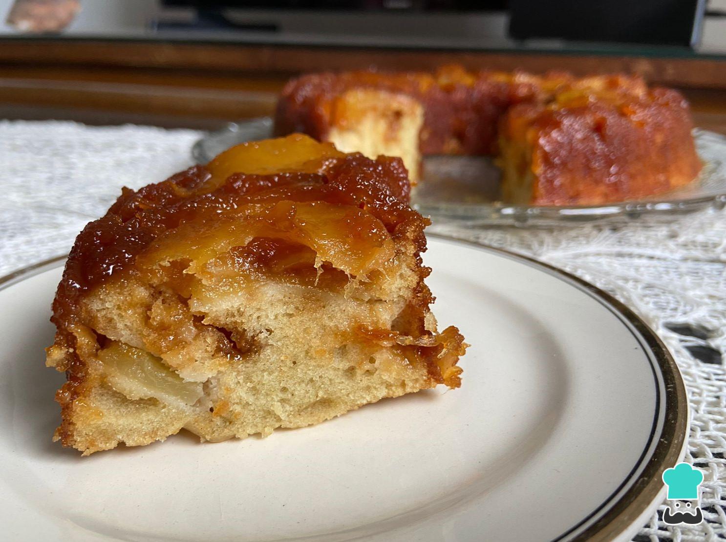 Torta invertida de manzana con aceite Receta FÁCIL