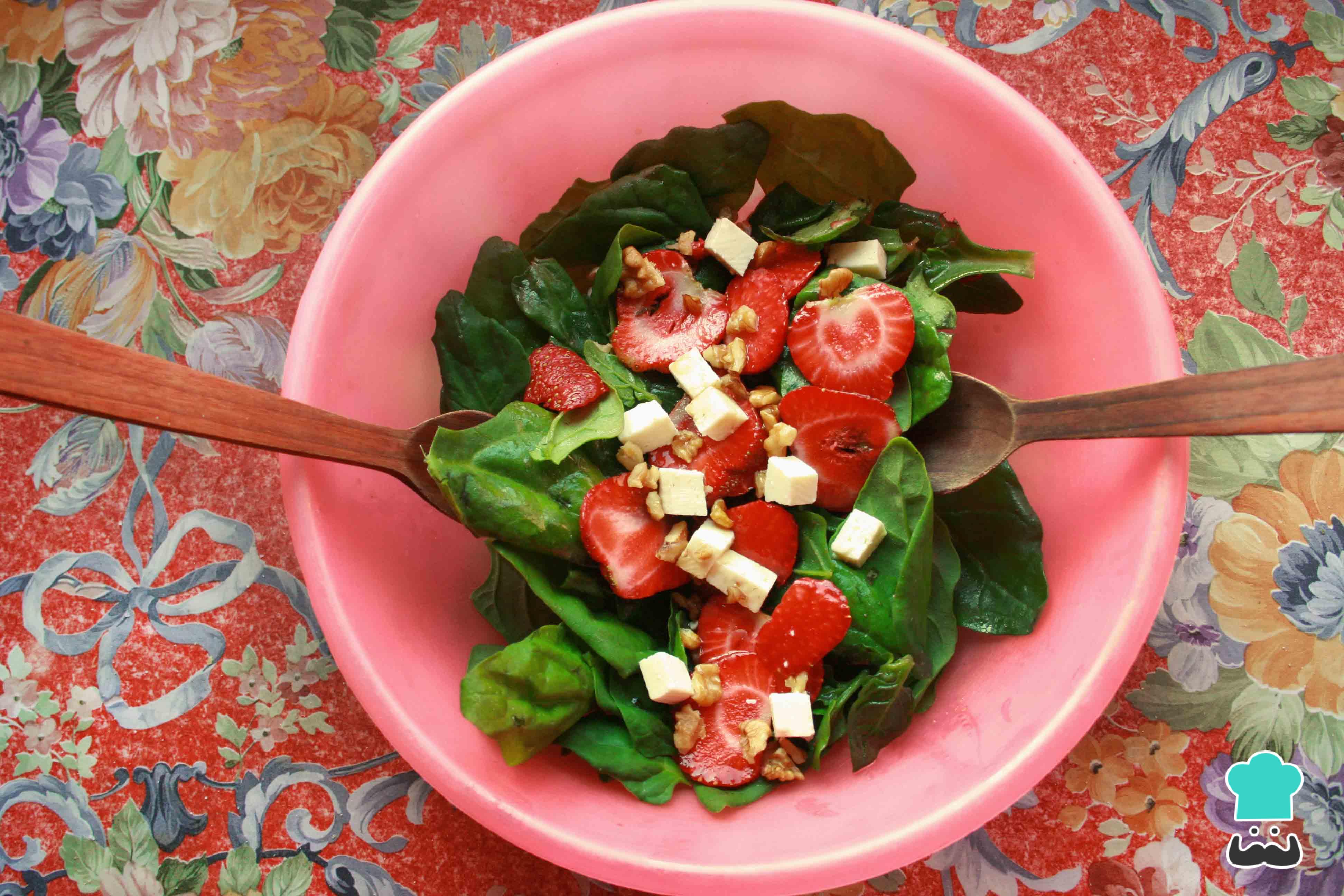 Ensalada De Espinacas Con Fresas Y Queso De Cabra Fácil