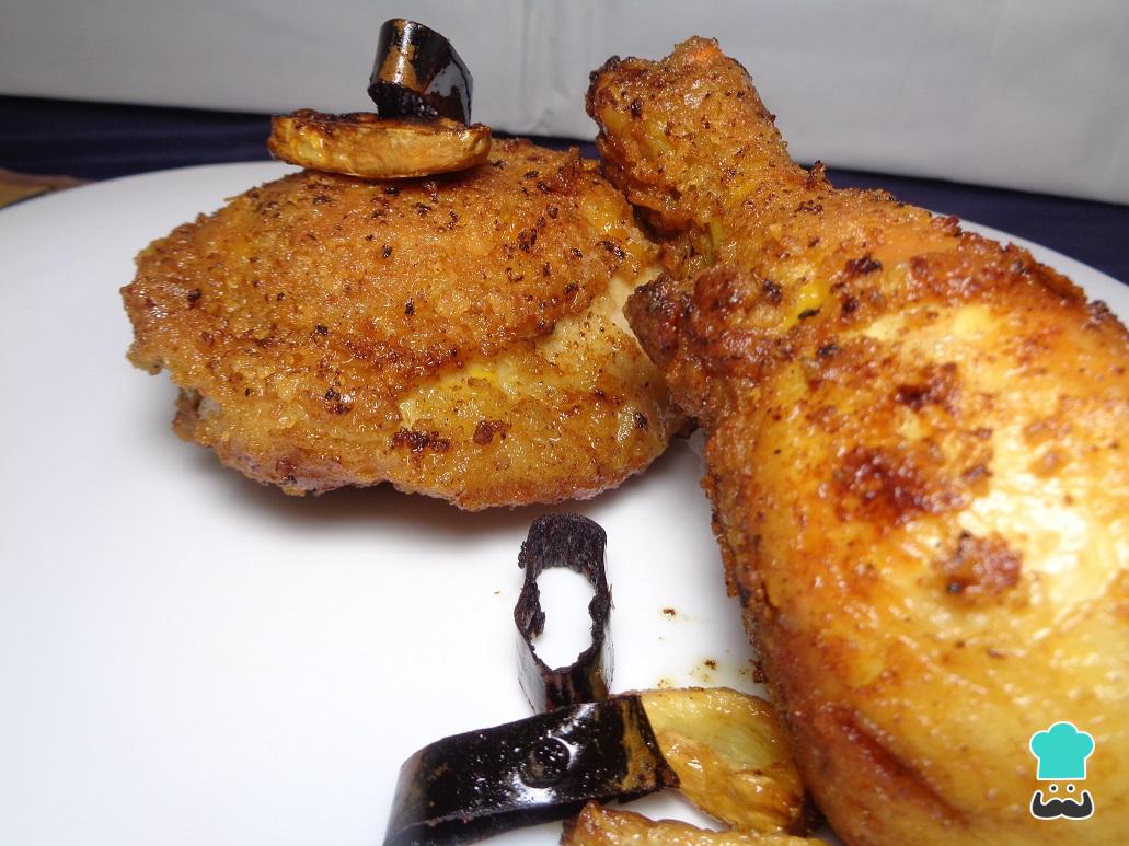 Pollo frito al ajillo crujiente - Receta FÁCIL