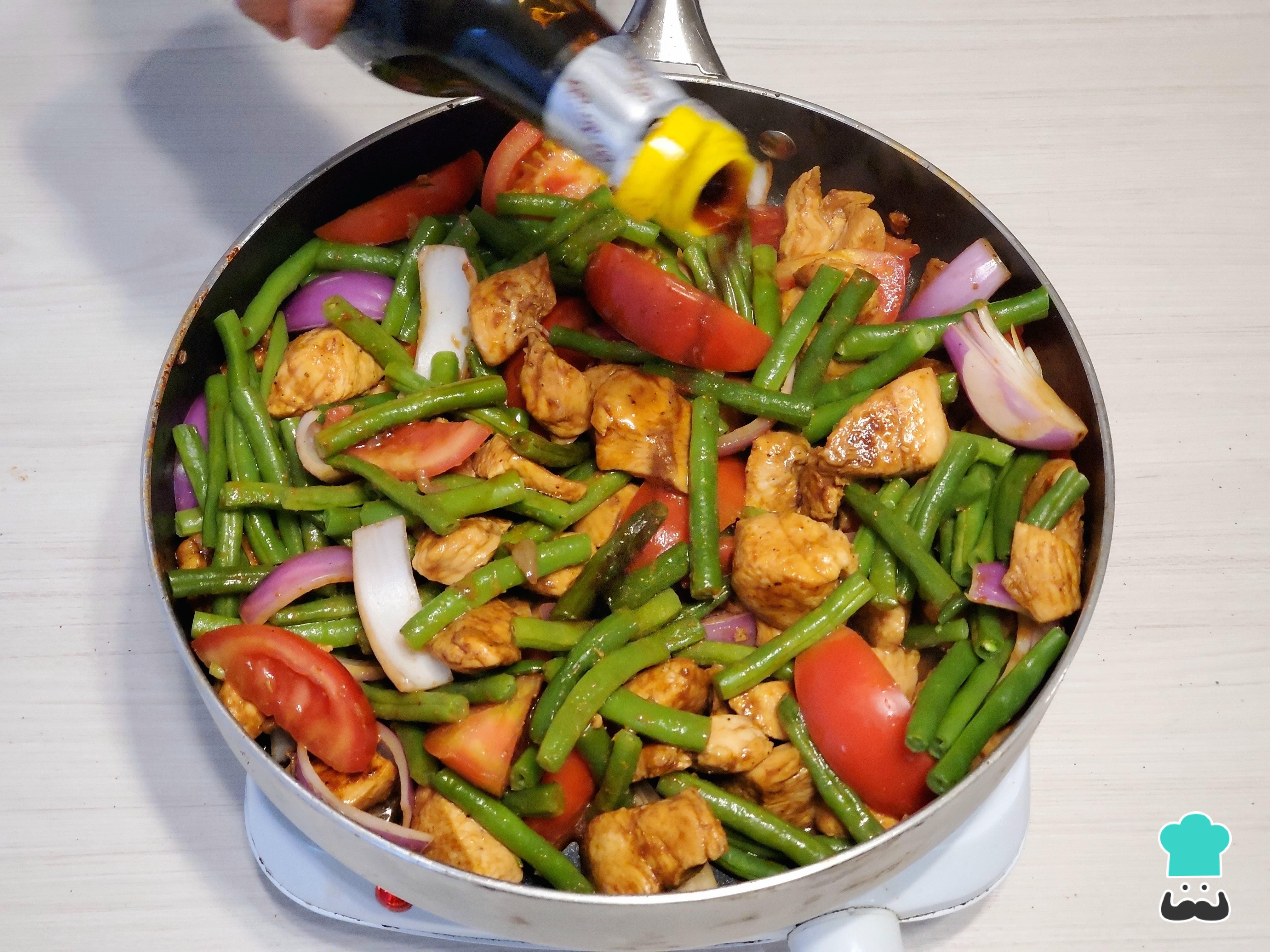 Saltado de vainita - Receta PERUANA